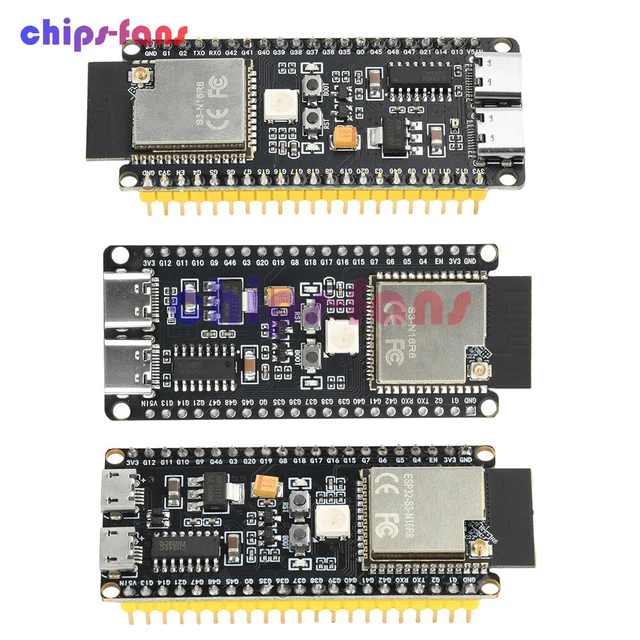 Esp32 S3 Dual Type C Development Board Wifi Bluetooth Esp32 Devkitc 1 Core Borad £1079