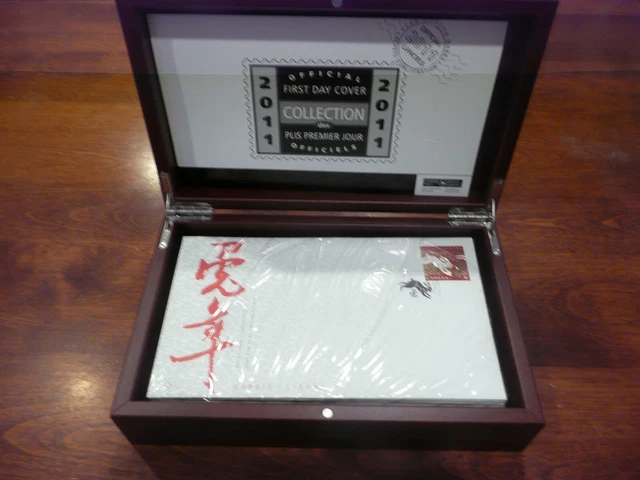 2011 CANADA POST Offical First Day Cover Collection W/Wooden Keepsake ...