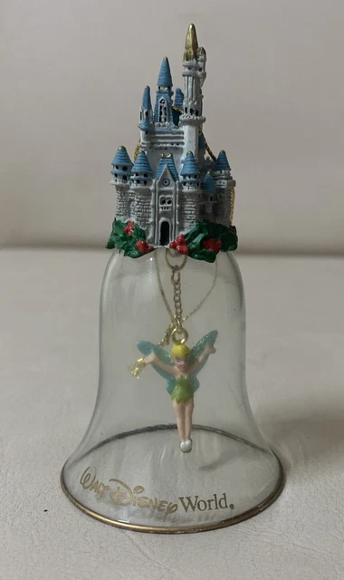 WALT DISNEY TINKERBELL Glass Castle Bell Rare 3D Disneyland Figure ...