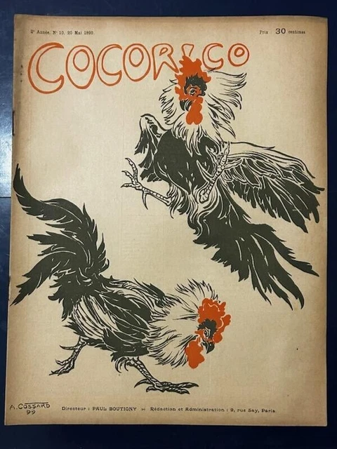 MAGAZINE COCORICO N°10, Mai 1899, originaux A.COSSARD - Art nouveau ...
