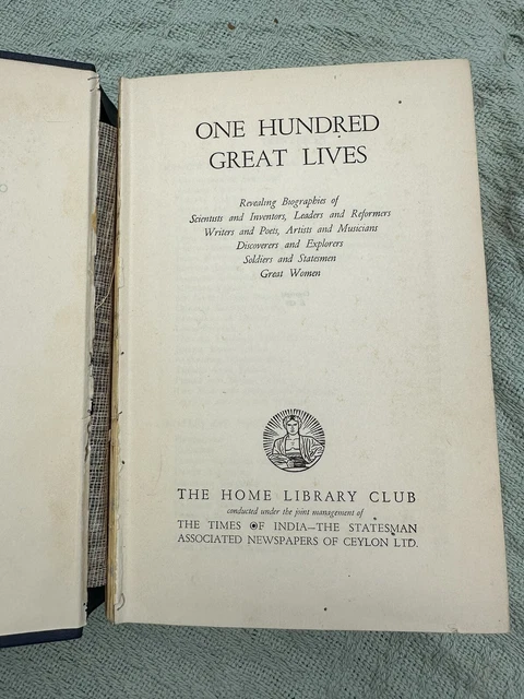 ONE HUNDRED GREAT Lives (the Home Library Club) £60.00 - PicClick UK