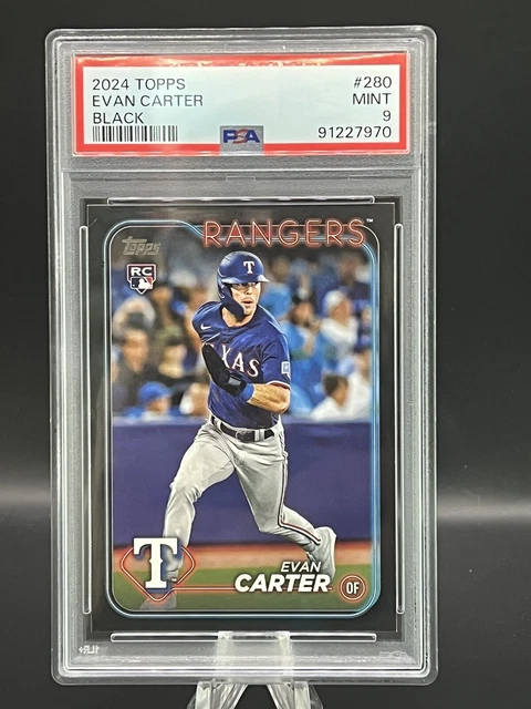 2024 TOPPS SERIES 1 Evan Carter nero/73 PSA 9 RC Rangers EUR 364,93 ...