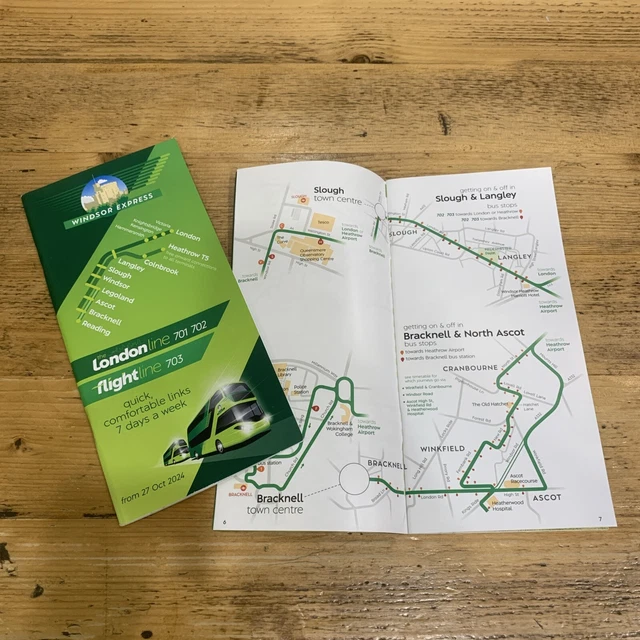 READING BUSES: WINDSOR Express routes 701/702/703 timetable booklet 27 ...
