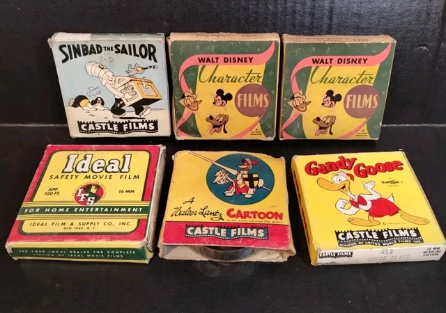 1960'S 16MM FILM Lot.. Silly Symphony, Gandy Goose, Sinbad The Sailor ...