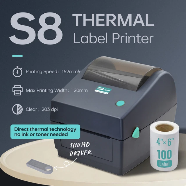 4X6 THERMAL SHIPPING Label Printer USB & Address Barcode Sticker Maker ...