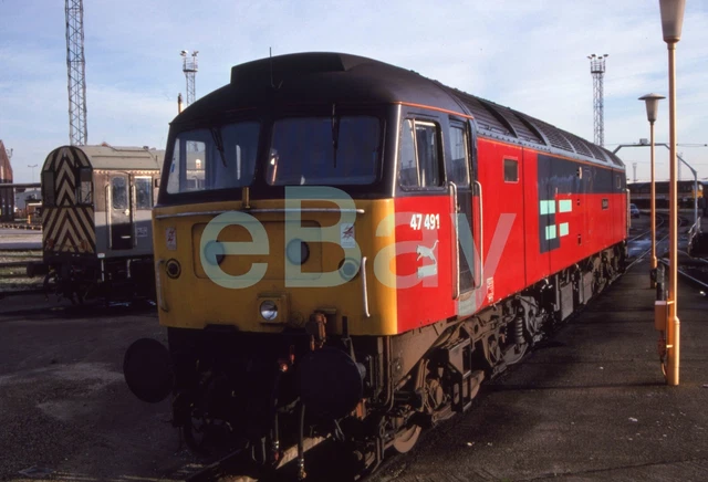 35MM RAILWAY SLIDE of Class 47 47491 @ Old Oak Common - Copyright to ...