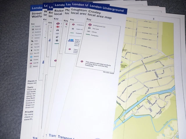 LONDON UNDERGROUND - Local Area Maps x7 2004 - 2009 £3.99 - PicClick UK