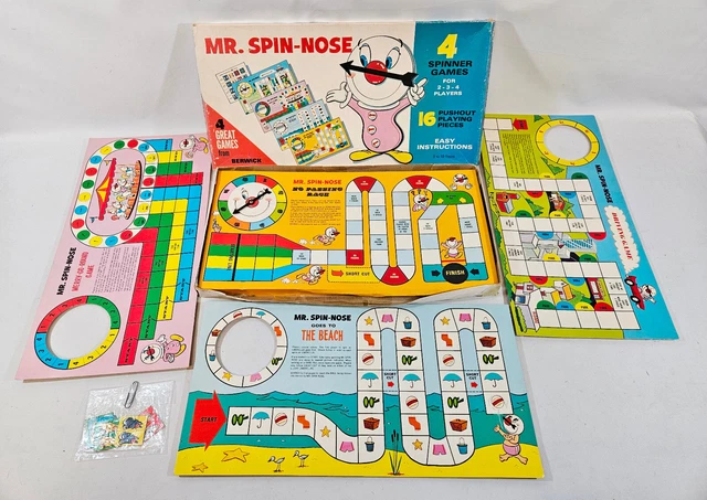 VINTAGE MR. SPIN-NOSE Board Game, Berwick, 1960's, Boxed, Complete ...