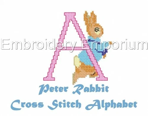 PETER RABBIT CROSS Stitch Alphabet - Machine Embroidery Designs On Usb ...