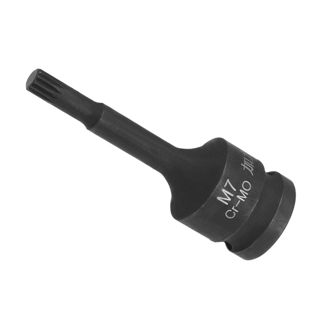 IMPACT TRIPLE SQUARE Spline Bit Socket M7 Bit 1/2" Drive Len Socket ...