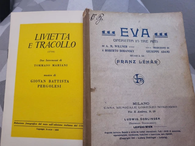 LIVIETTA E TRACOLLO-EVA--LIBRETTI Opera-Cond. Come Da Foto EUR 5,00 ...