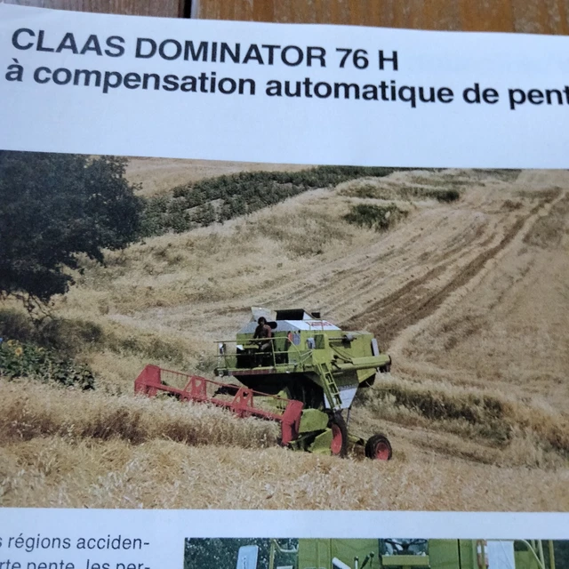 BROCHURE TRACTEUR MOISSONNEUSE Claas Dominator 76+76H Prospekt ...