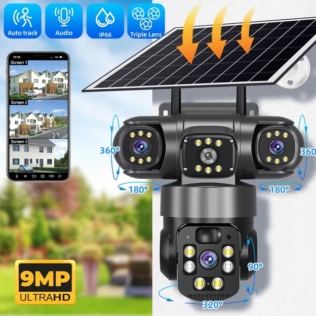9MP WIRELESS SOLAR Camera WIFI Security Outdoor Battery IP PTZ CCTV ...