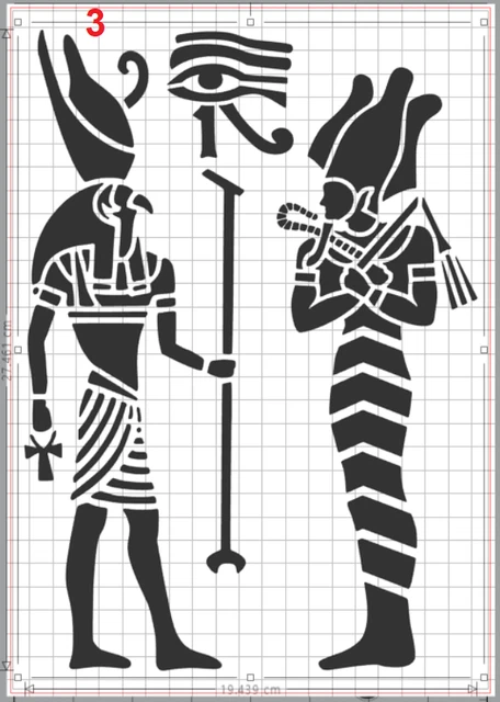 ANCIENT EGYPTIAN GOD Horus Stencil MYLAR A4 sheet strong reusable Art ...