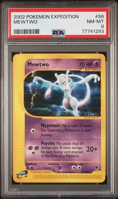 POKEMON MEWTWO 56/165 PSA 8 Eng #56 Expedition Set Base Rare No Holo ...