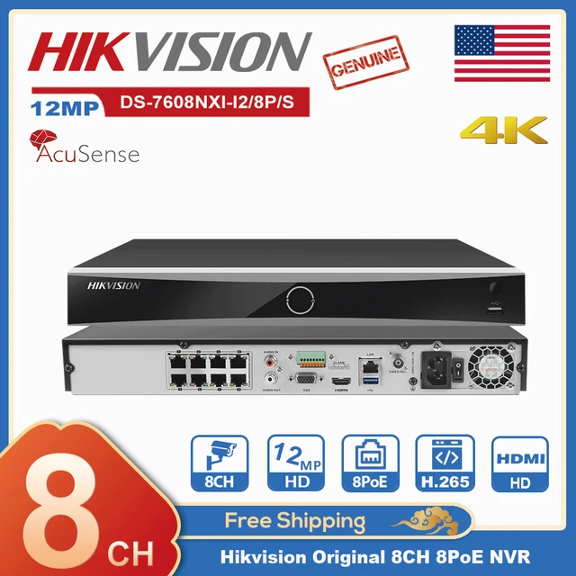 HIKVISION DS-7608NXI-I2/8P/16P/S 8/16POE NVR 4K 12MP 2SATA H.265+ AcuSense NVR $537.50 - PicClick CA