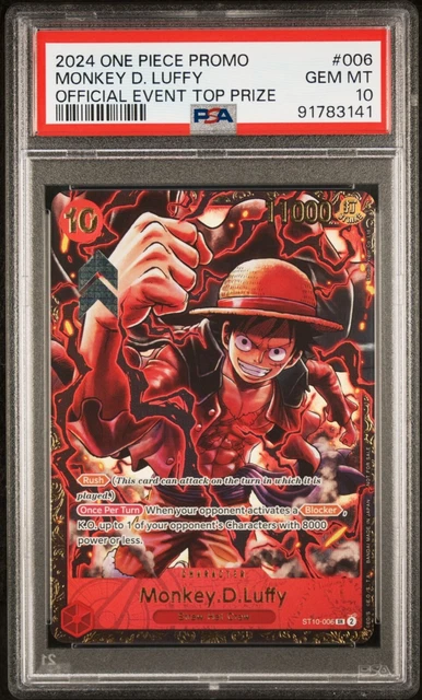 ONE PIECE TCG Regional Top 8 #006 Monkey.D.Luffy Promo Card PSA 10 EUR ...
