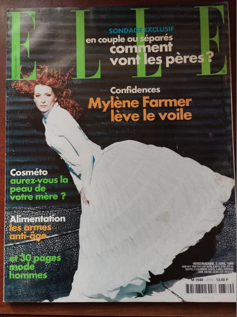 ELLE MAGAZINE 5/04/1999; Mylène Farmer lève le voile/ Mode Blanc/ Cosméto EUR 12,00 - PicClick FR