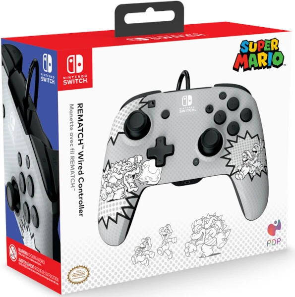 MANDO PDP REMATCH Wired Controller Super Mario Comic Strip (switch/lite ...