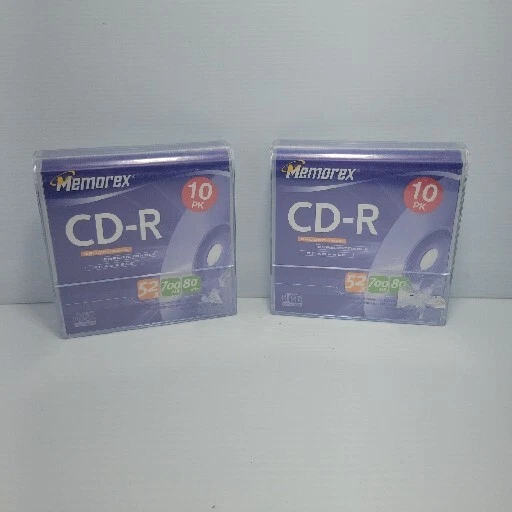 MEMOREX CD-R 52X 700MB 80 Min 10 Pack Blank Record Music Photos NEW ...