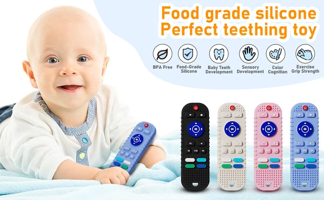 REMOTE CONTROL SHAPE Silicone Teething Toys Chew BPA Free for Baby Kids ...