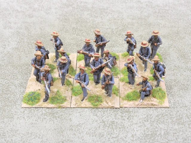28MM OLD WEST metal MEXICAN INFANTRY x18 Well Painted Alamo Texas 19644 ...