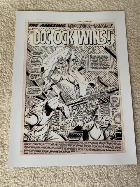 AFFICHE MARVEL SPIDER Man 40X30 Romita Fac Simile Planche Originale ...
