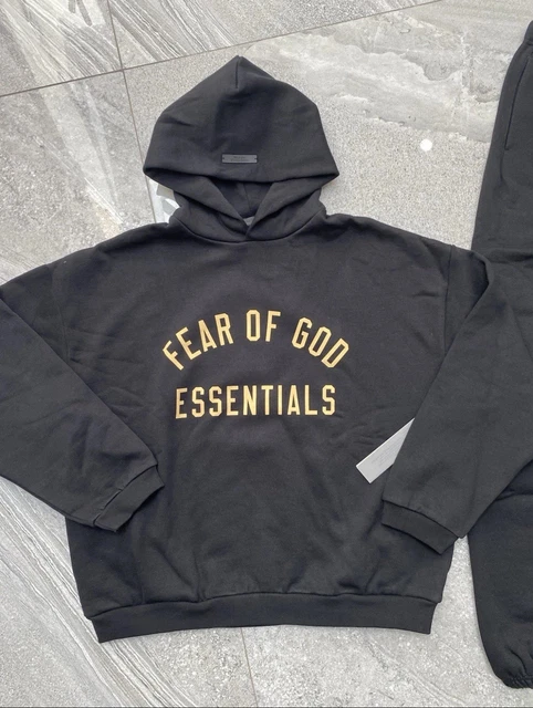 ESSENTIALS FOG FW24 Fear of God Full Tracksuit Black/Gold -Brand New ...
