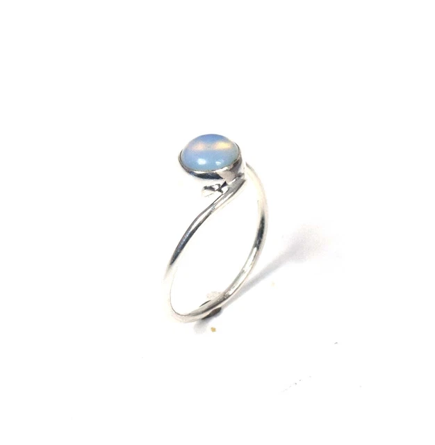 925 SOLID STERLING Silver Milky Opalite Ring-9 us i988 EUR 6,06 ...
