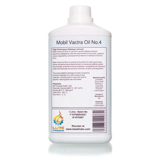 1L MOBIL VACTRA Oil No.4 ISO VG 220 Slideway Oil #4 £18.01 - PicClick UK
