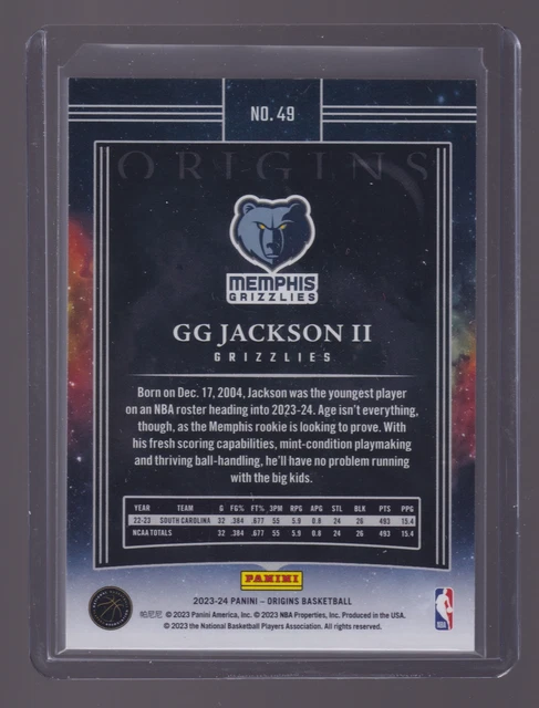 2023-24 PANINI ORIGINS GG Jackson II RC Rookie #49 Grizzlies EUR 16,81 ...