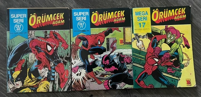 X3 SPIDER-MAN TURKISH Comic Turkish Variant RARE 1990s Wolverine ...