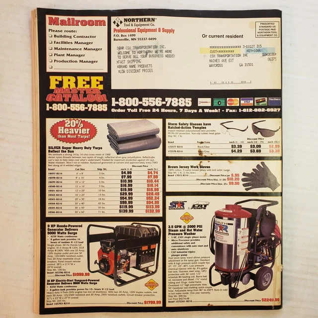 VINTAGE NORTHERN TOOL & Equipment Co Catalog from 1999 - Y2K for CSX ...