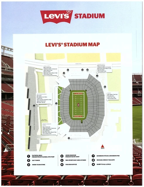 SAN FRANCISCO 49ERS Levi's Stadium Map Football Field magazine CLIPPING ...