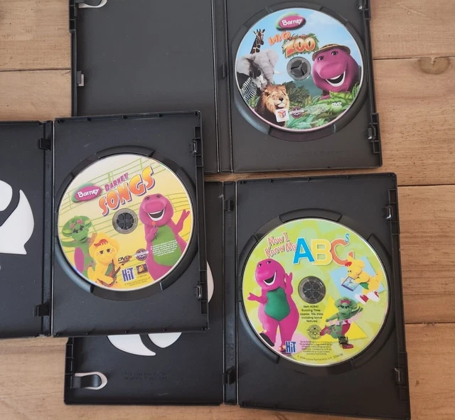 LOT VINTAGE BARNEY: 3 DVD ( ABC's, ZLets GOTO THE ZOO, Songs 1999- 2004 ...