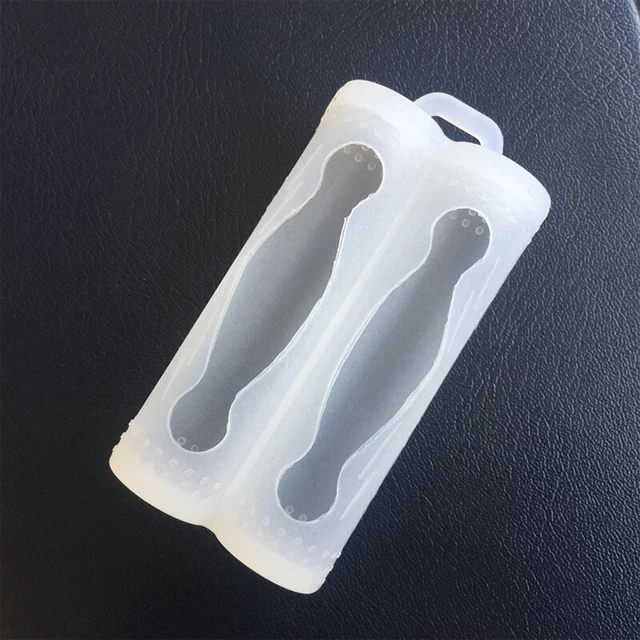 DOUBLE BATTERY SILICONE Sleeve Cover Case For 18650 Battery Protective ...