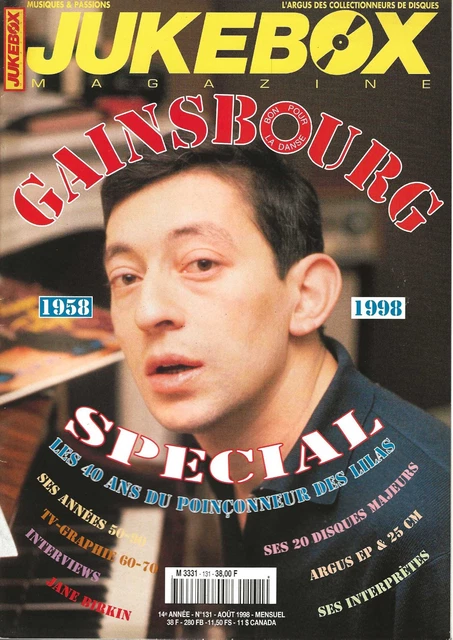 JUKE BOX MAGAZINE n° 131 - Serge Gainsbourg (Août 1998) EUR 5,00 ...