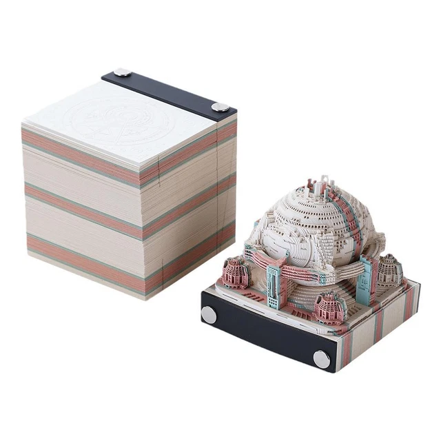 3D PAPER SCULPTURE Earth Memo Pad Notepad Model Note Art Custom Block ...