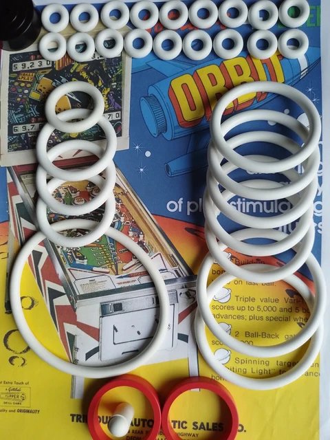 FLIPPER GOTTLIEB-ORBIT- OUTER Space-Kit Elastiques-Pinball Rubber Ring ...