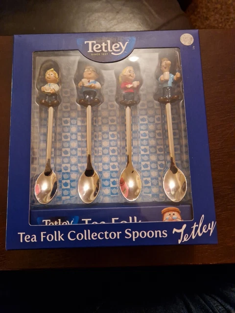 VINTAGE TETLEY TEA Folk Collector Spoons £19.99 - PicClick UK