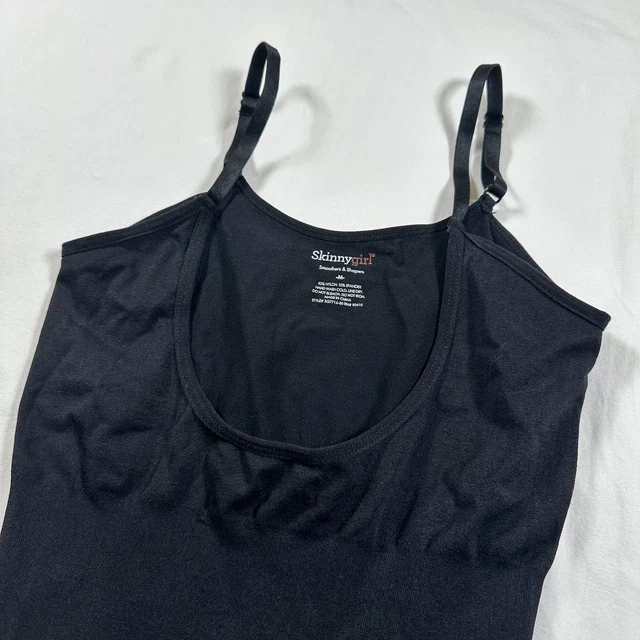 SKINNY GIRL SMOOTHER Shaper Tank Top Medium Black Adjustable Strap ...
