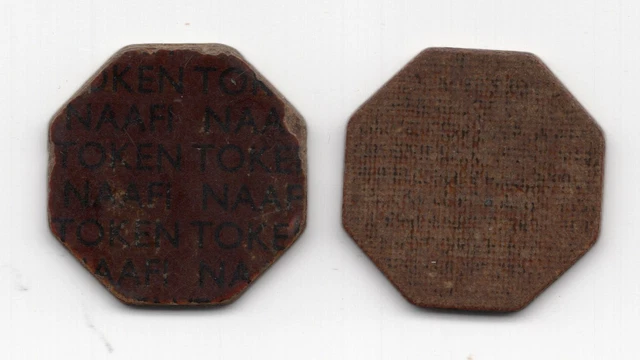 LOT OF 2 UK NAAFI Military Canteen Tokens 1/2 Franc WWII Cardboard $10. ...