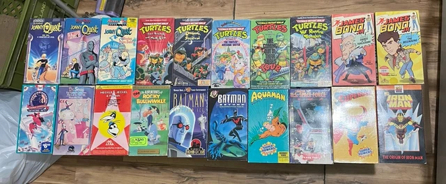 20CARTOON VHS TAPES iron man,aquaman,heckle&jeckle,starcom the u s ...