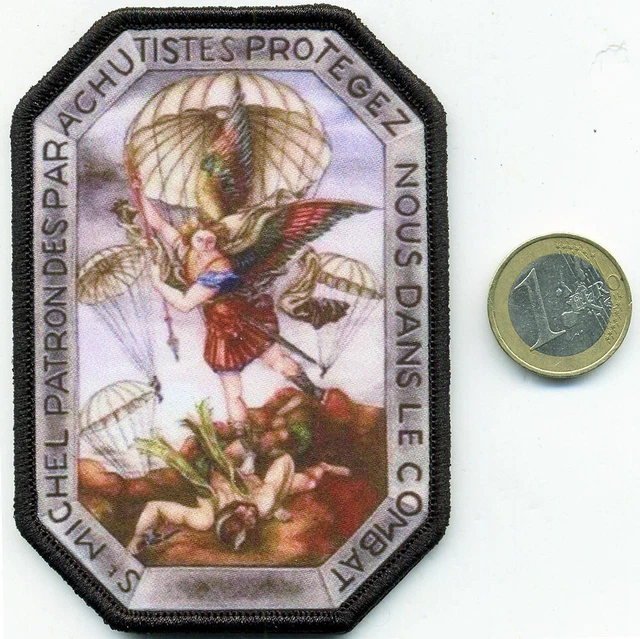 SAINT MICHEL PATRON DES PARACHUTISTES - TISSU 10 x 7 cm EUR 6,00 ...