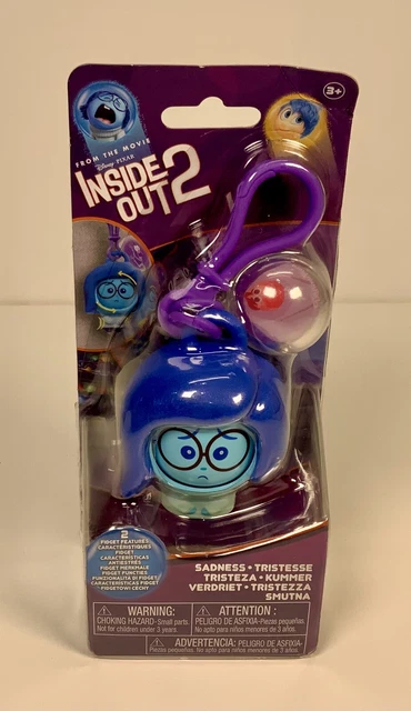 DISNEY PIXAR INSIDE OUT 2 Fidget Figure Bag Clip On Keychain SADNESS £ ...