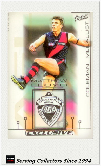 2002 SELECT AFL Exclusive Card Series Medal Card MC2 Matthew Lloyd ...