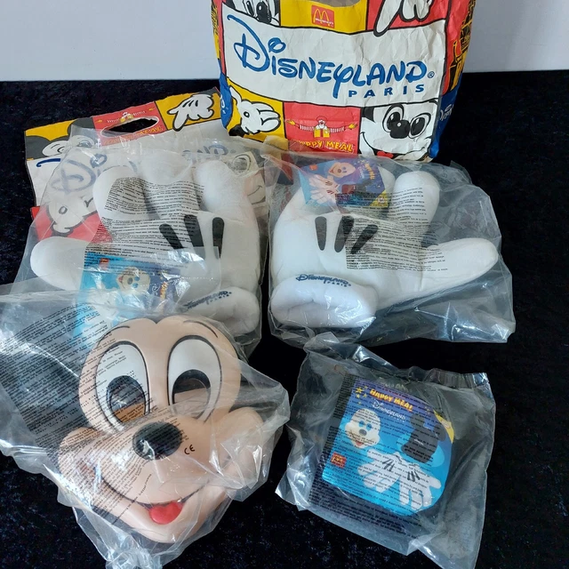 MICKEY MOUSE DISNEYLAND Paris 1998 McDonalds Happy Meals Toys Set Hands ...