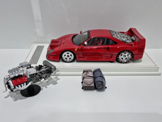 1/18 VIP SCALE Models Ferrari F40 Red Ski Version Set F40 Engine ...