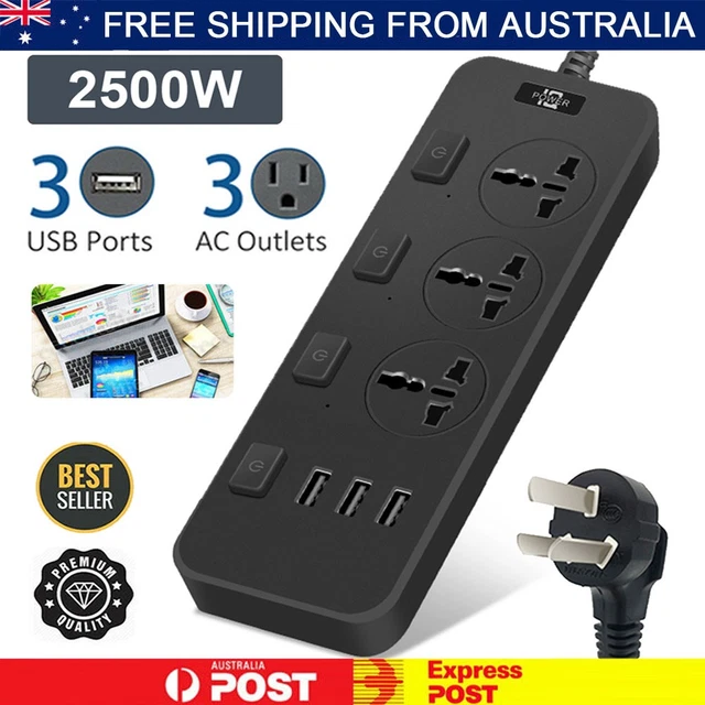 6 WAY POWER Board Overload Protector Powerboard With Individual ...