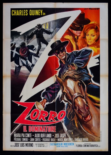 M143 MANIFESTO 2F Zorro Il Dominatore Charles Quiney Maria Pia Conte ...